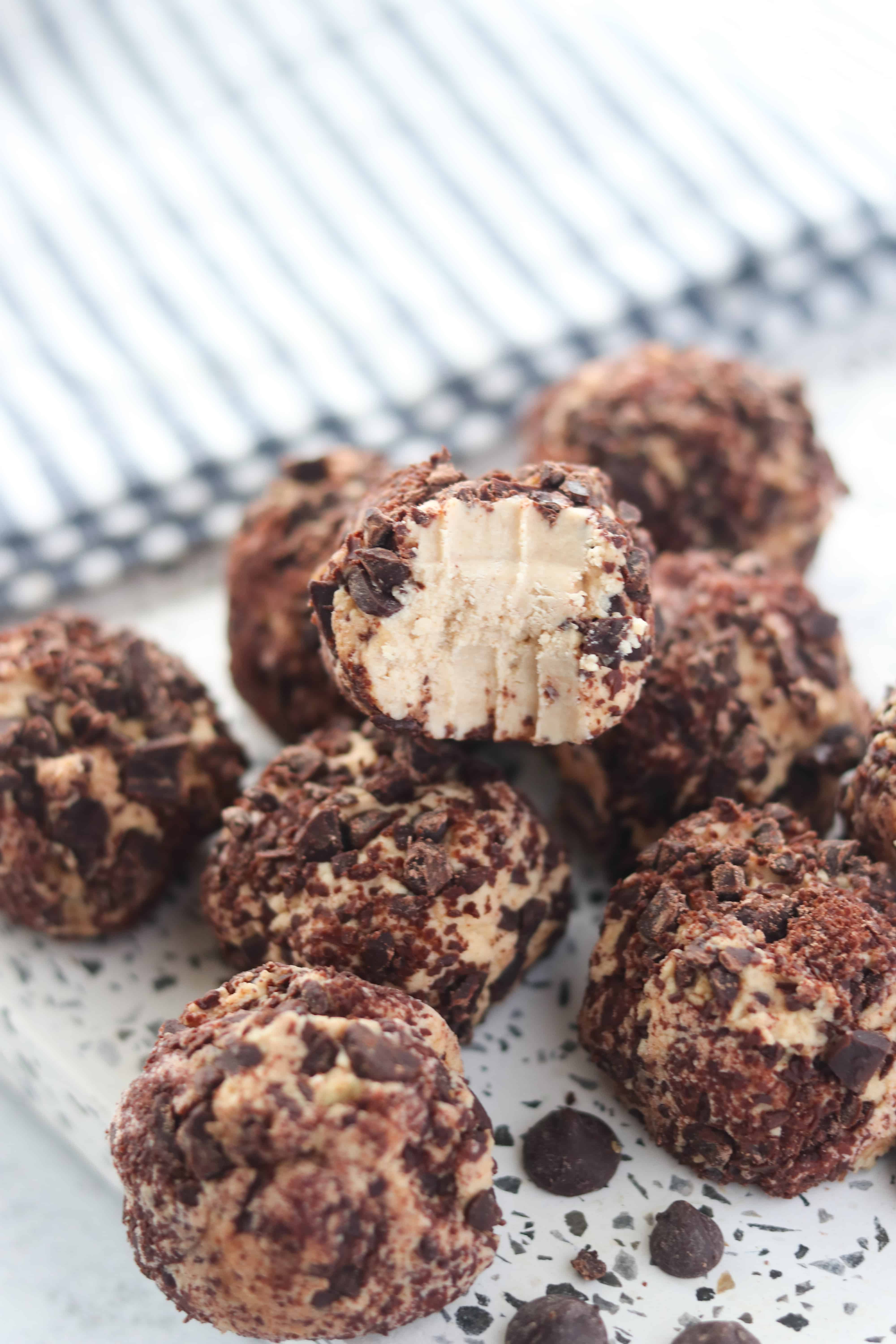 No Bake Chocolate Peanut Butter Fat Bombs - Whole Lotta Yum