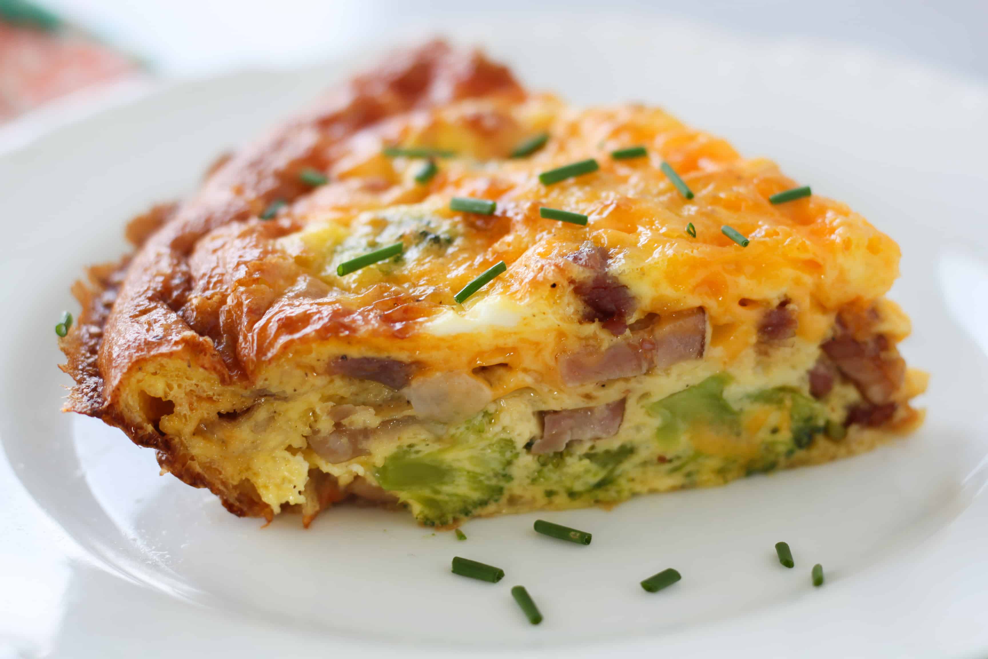 Ham and Broccoli Crustless Quiche (Keto, Gluten-Free) - Whole Lotta Yum