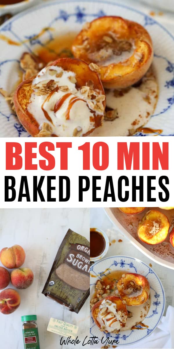 10 Minute Baked Peaches Recipe (BEST Easy GF Dessert)