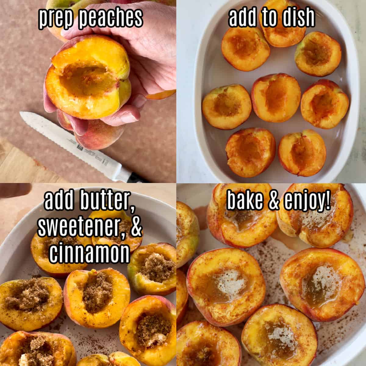 10 Minute Baked Peaches Recipe (BEST Easy GF Dessert)