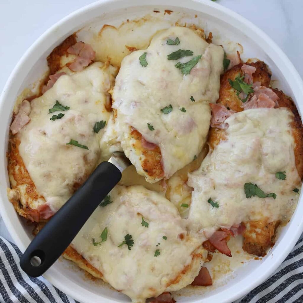 Deconstructed Chicken Cordon Bleu in a Skillet (Without Breading, Low Carb)