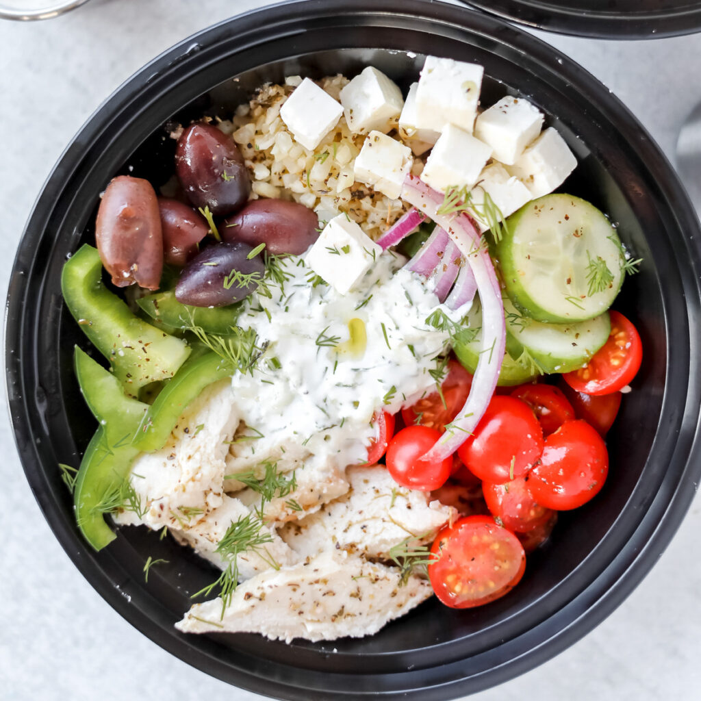 Greek Salad Bowl Recipe (With Chicken) - Whole Lotta Yum