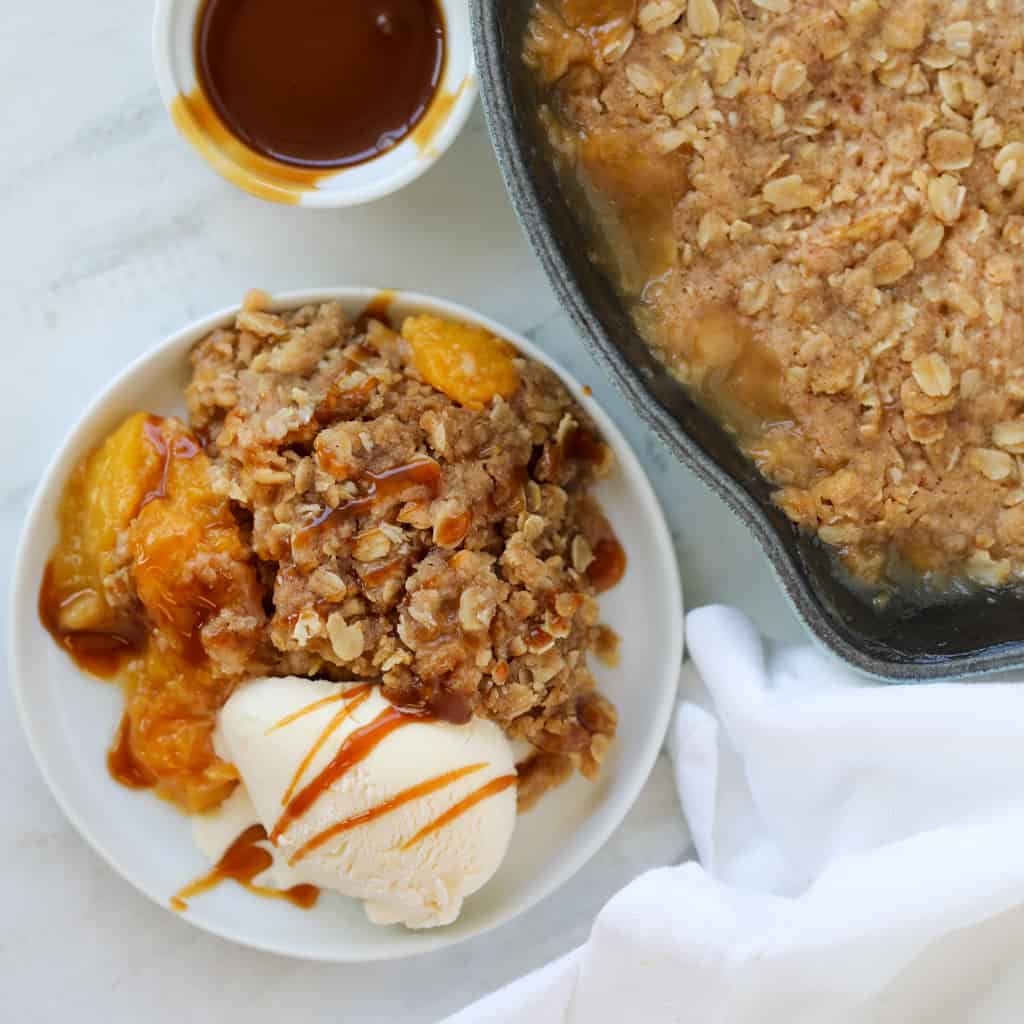 EASY Peach Crisp with Fresh Peaches - Whole Lotta Yum