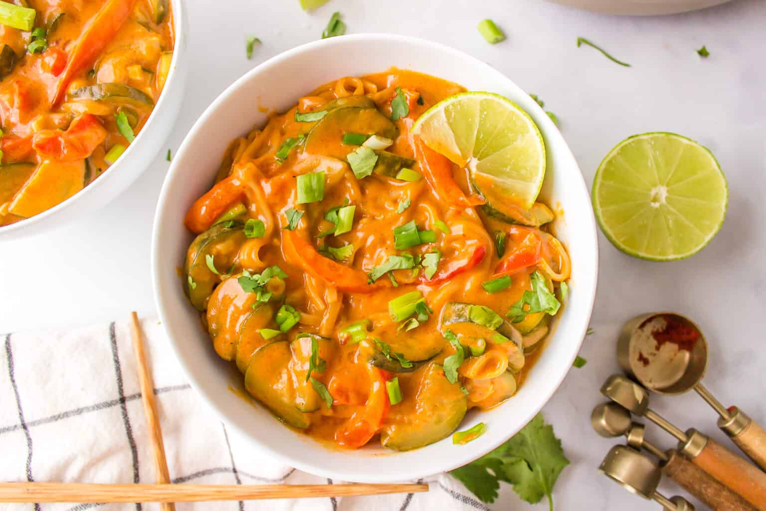 15 Min Thai Curry Rice Noodles with Red Curry - Whole Lotta Yum