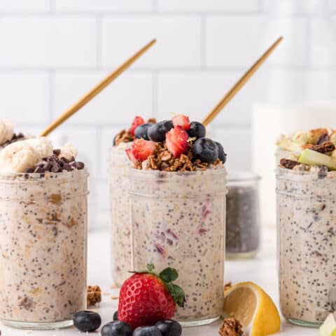 Healthy Overnight Oats (with Chia Seeds and Yogurt) ~ 3 Ways!