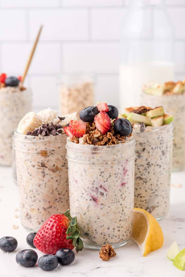 Healthy Overnight Oats (with Chia Seeds and Yogurt) ~ 3 Ways!