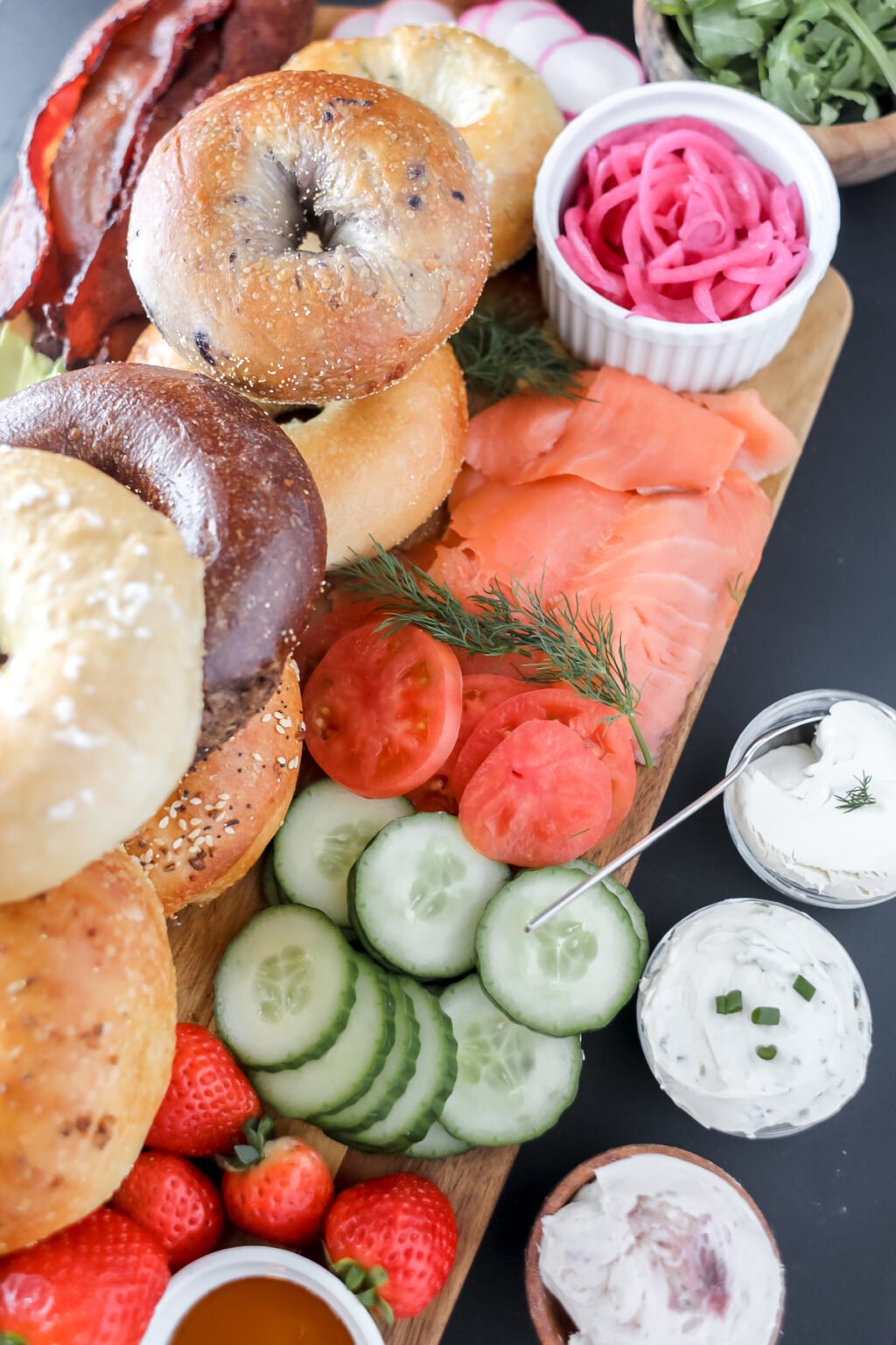 An Epic Bagel Charcuterie Board! (Sweet and Savory)