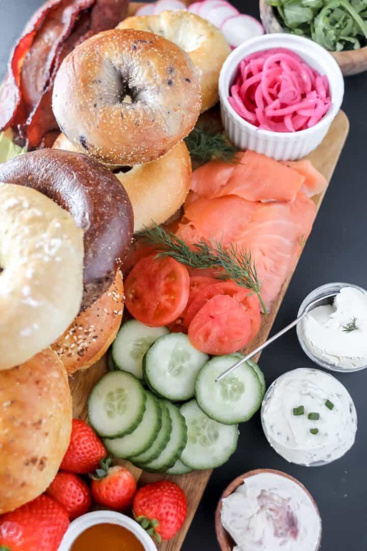 An Epic Bagel Charcuterie Board! (Sweet and Savory)