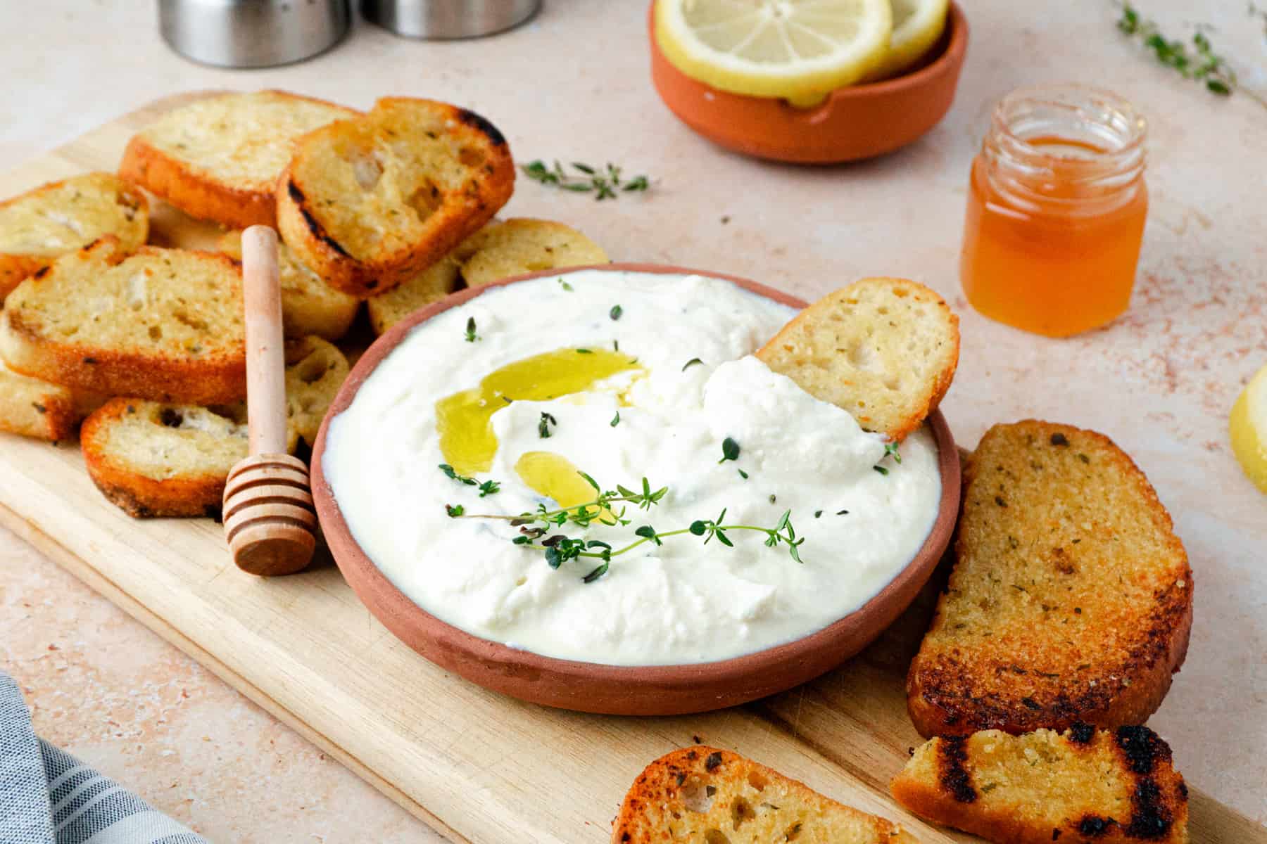 Whipped Honey Ricotta Dip (High Protein) - Whole Lotta Yum