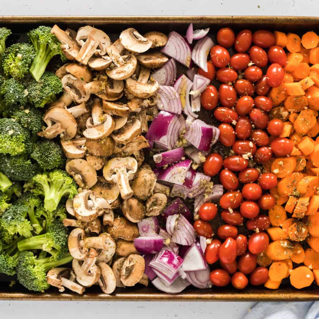 Sheet Pan Roasted Vegetables (Quick Easy Recipe!) - Whole Lotta Yum