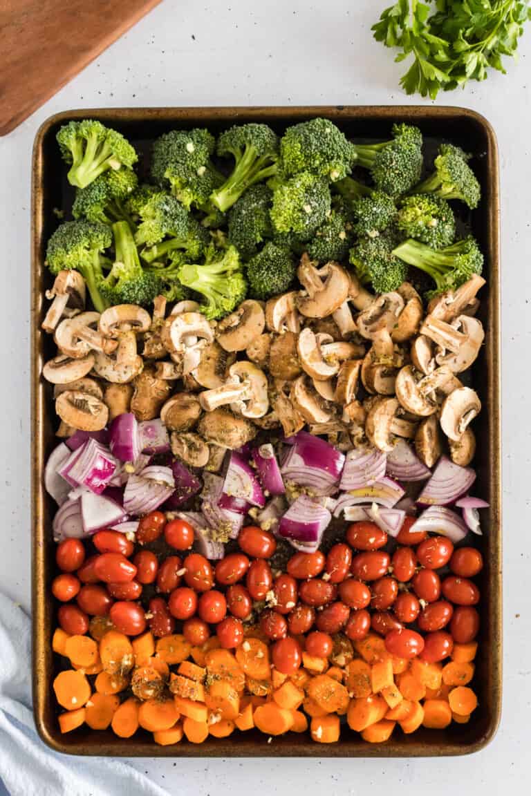Sheet Pan Roasted Vegetables (Quick Easy Recipe!) - Whole Lotta Yum
