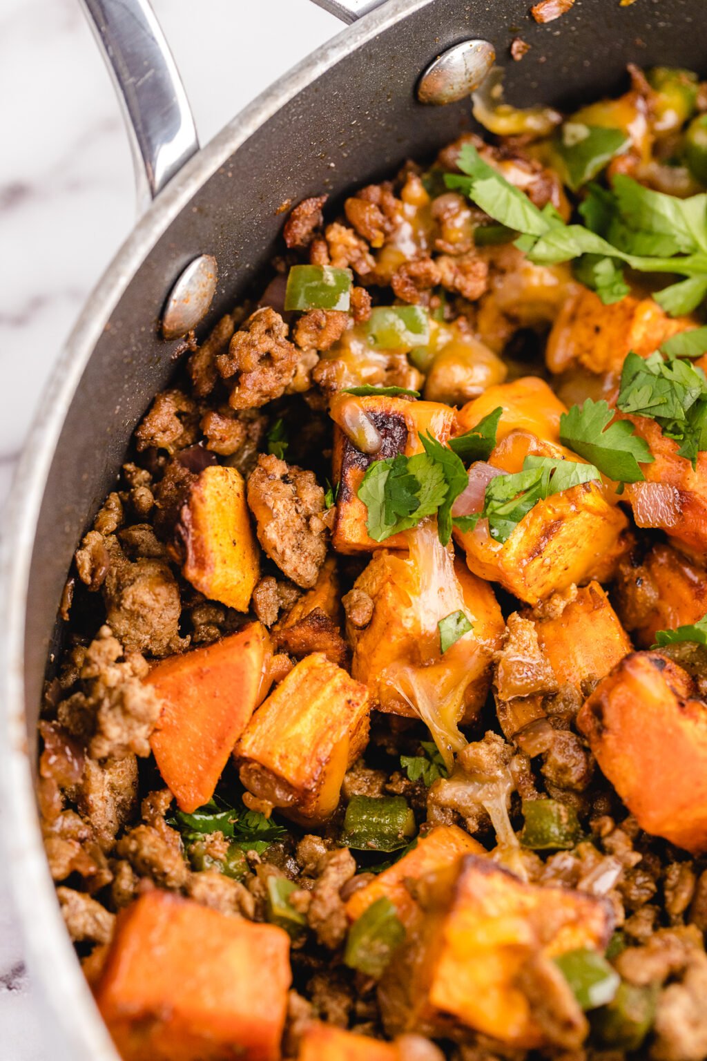 Ground Turkey Skillet with Sweet Potatoes - Whole Lotta Yum