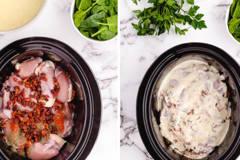 Slow Cooker Tuscan Chicken (Keto, Low Carb, GF) - Whole Lotta Yum