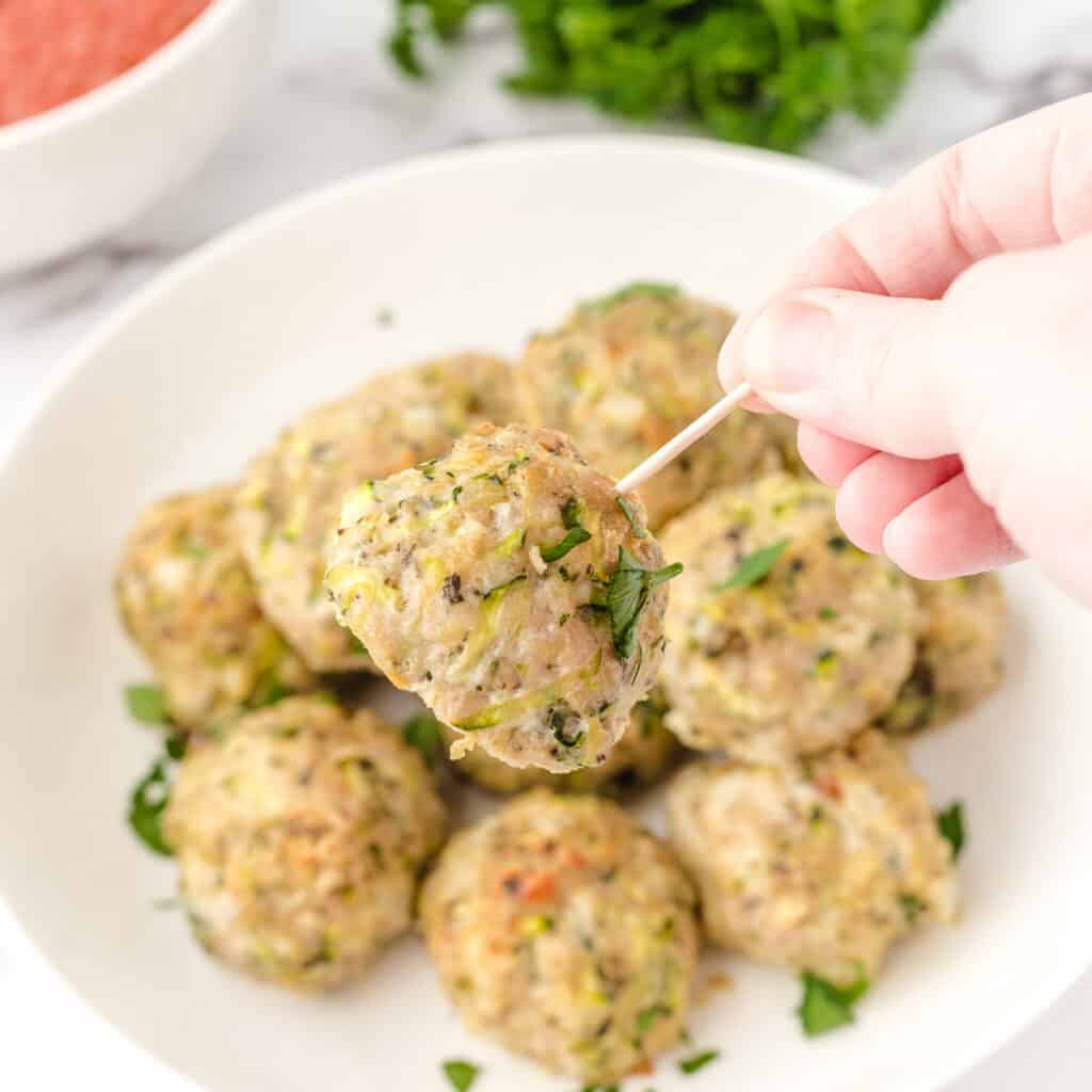 Baked Turkey Zucchini Meatballs (Healthy & Easy!)