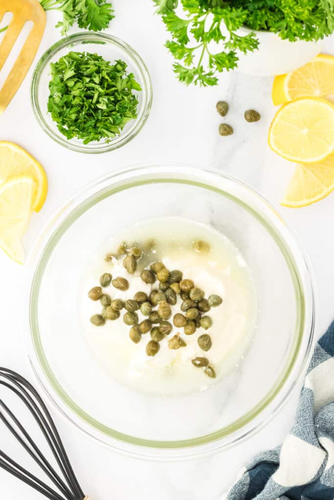 Easy Lemon Aioli Sauce with Capers - Whole Lotta Yum