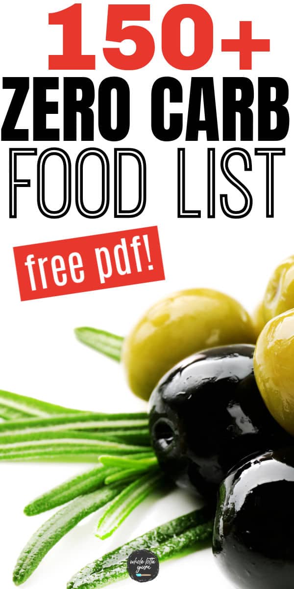 150+ No Carb Food List (Printable PDF) - Whole Lotta Yum