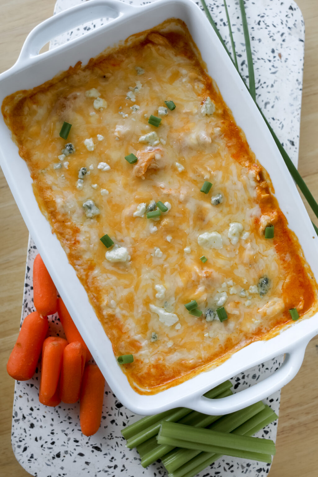 Buffalo Chicken Dip with Greek Yogurt and Cottage Cheese - Whole Lotta Yum