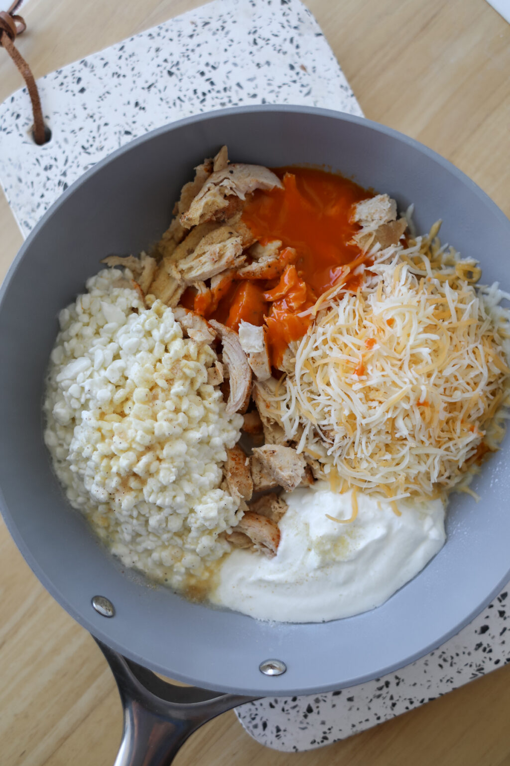 Buffalo Chicken Dip with Greek Yogurt and Cottage Cheese - Whole Lotta Yum