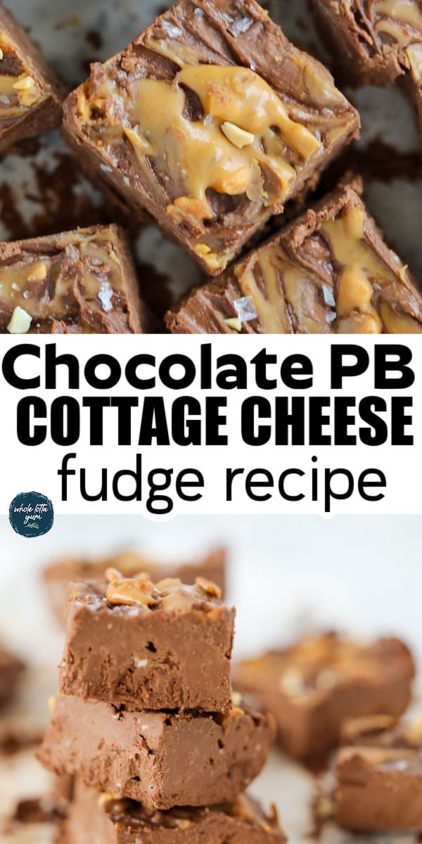 Chocolate Peanut Butter Cottage Cheese Fudge (Easy No Bake)