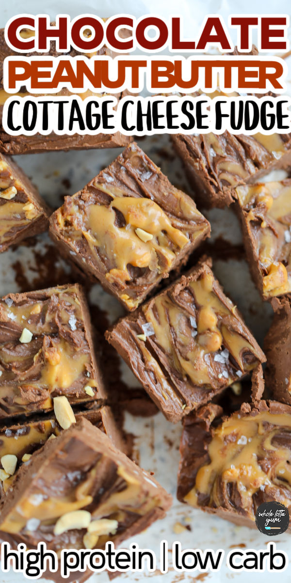 Chocolate Peanut Butter Cottage Cheese Fudge (Easy No Bake)